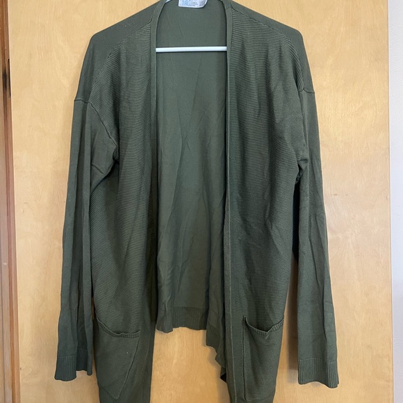 Time and Tru | Tops | Time And Tru Olive Green Open Cardigan | Poshmark